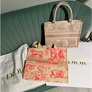 Dior | Bags | Dior Medium Book Bag In Rose Plus Beach Bag From ...